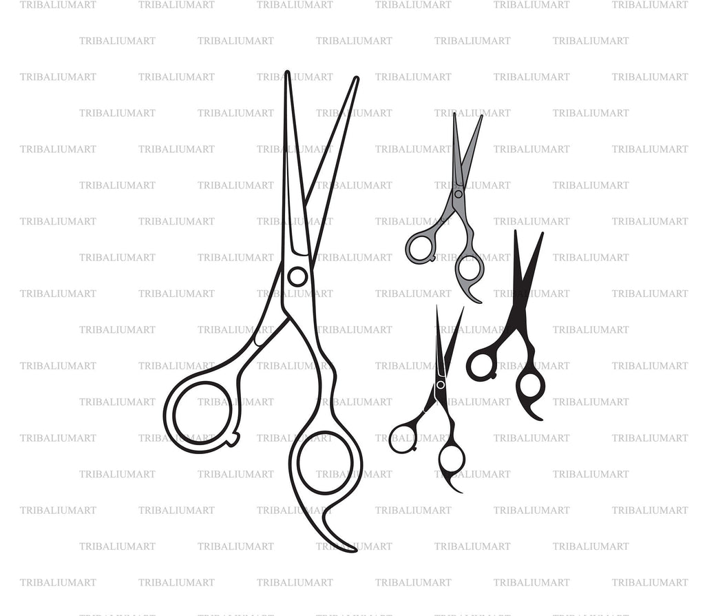 Hair salon scissors. Cut file for Cricut. Clip Art silhouette (eps, svg ...