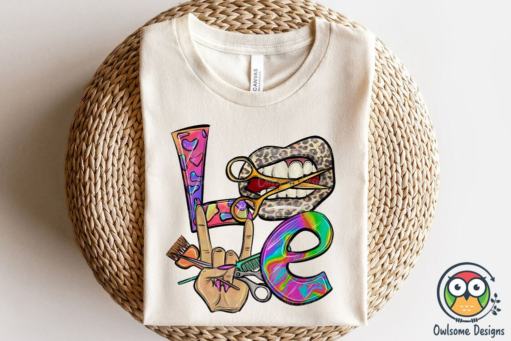 Hair Stylist LOVE PNG Sublimation - So Fontsy