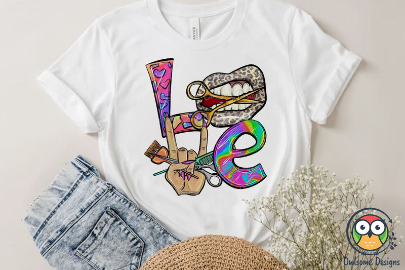 Hair Stylist LOVE PNG Sublimation - So Fontsy