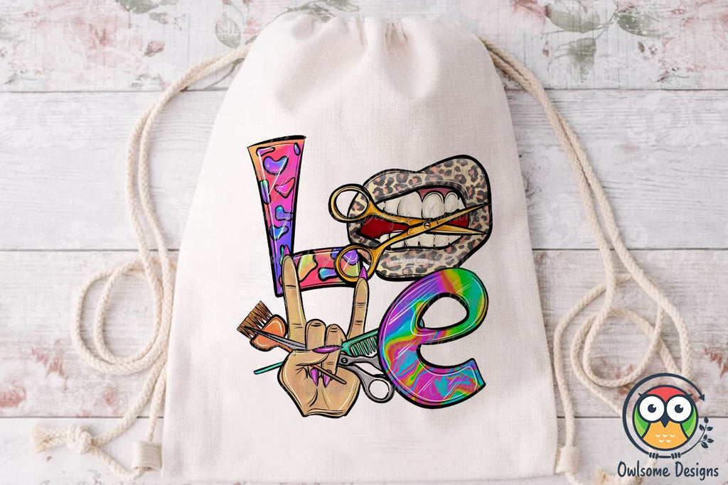 Hair Stylist LOVE PNG Sublimation - So Fontsy