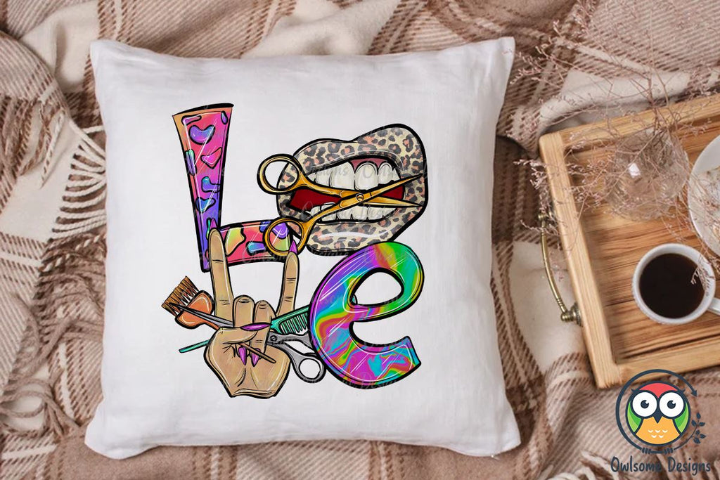 Hair Stylist LOVE PNG Sublimation - So Fontsy