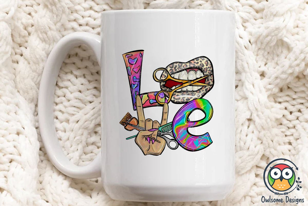 Hair Stylist LOVE PNG Sublimation - So Fontsy