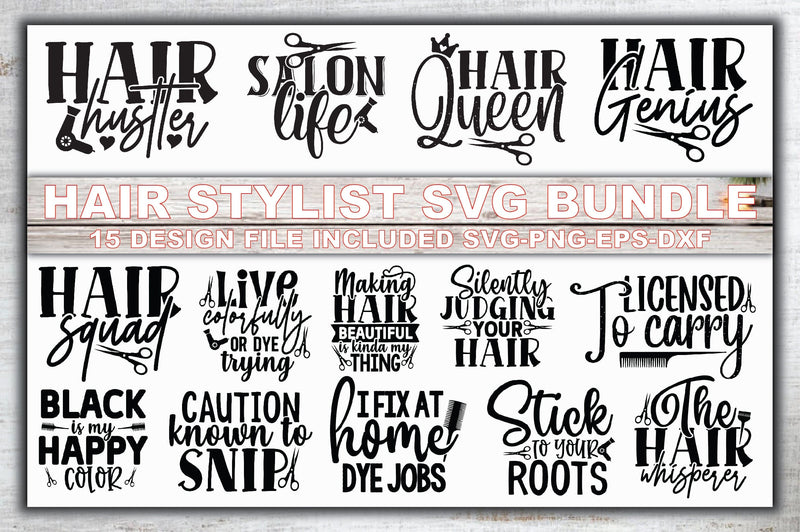 Hair Stylist SVG Bundle - So Fontsy