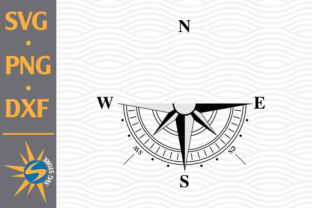 Half Compass SVG, PNG, DXF Digital Files Include - So Fontsy