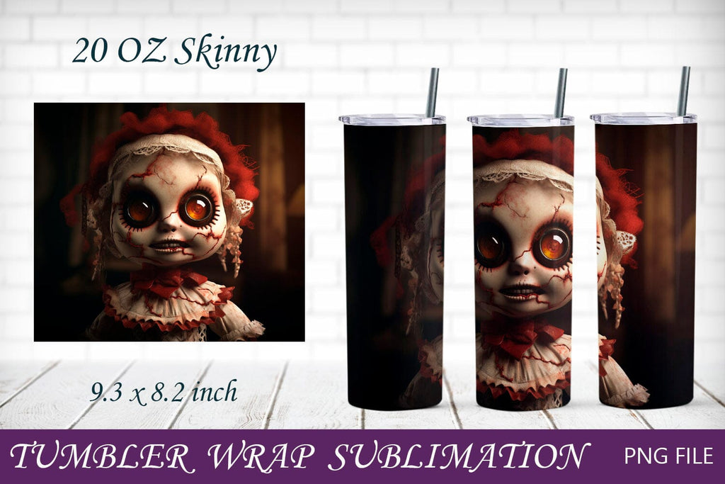 Halloween 20 oz tumbler, Horror tumbler wrap sublimation - So Fontsy