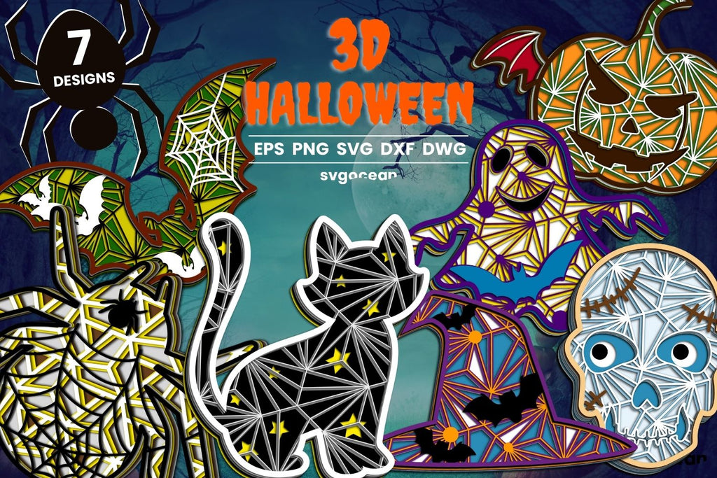Halloween 3D Svg Bundle - So Fontsy