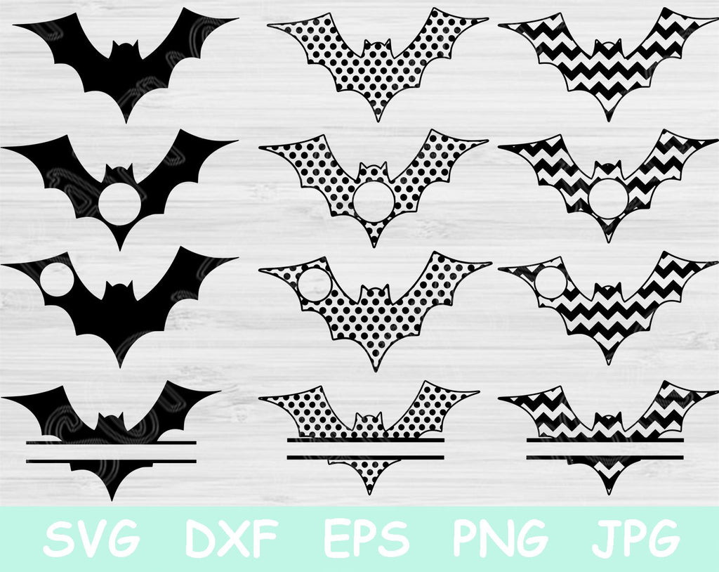 Halloween Bat Svg, Halloween Svg. Split Chevron and Dots Digital ...