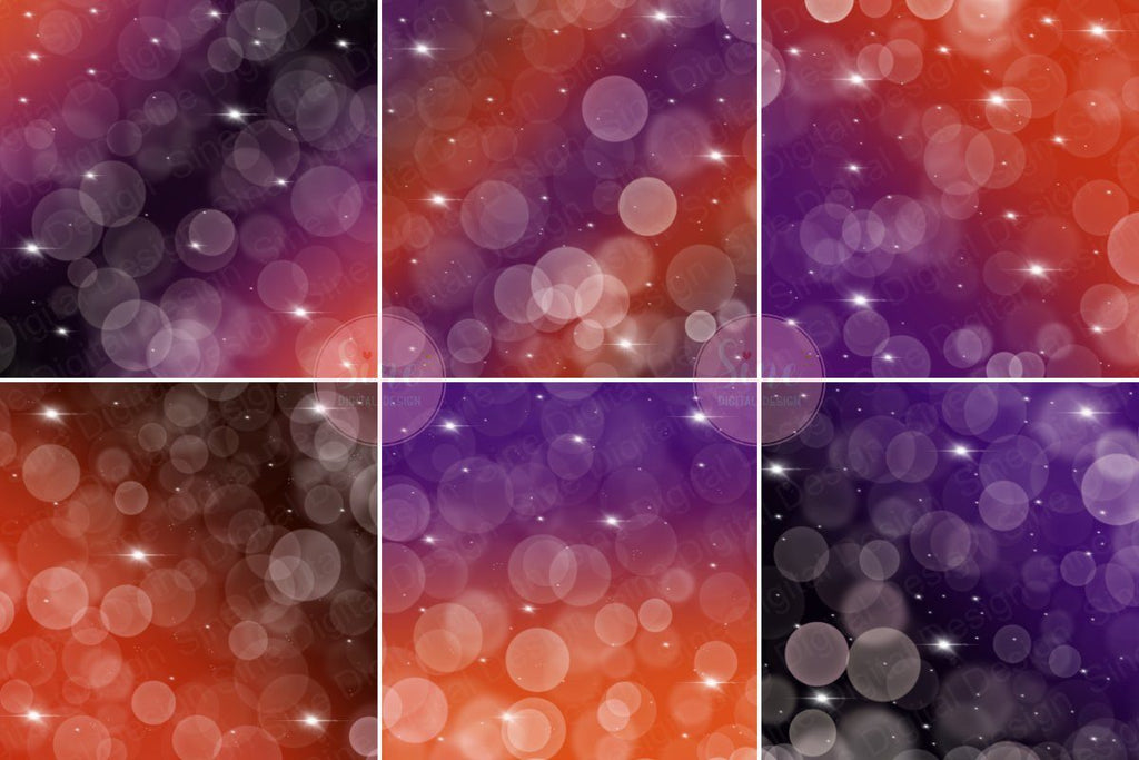 Halloween Bokeh Digital Papers Backgrounds - So Fontsy