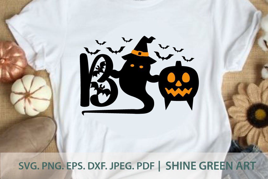 Halloween Boo Pumpkin SVG - So Fontsy