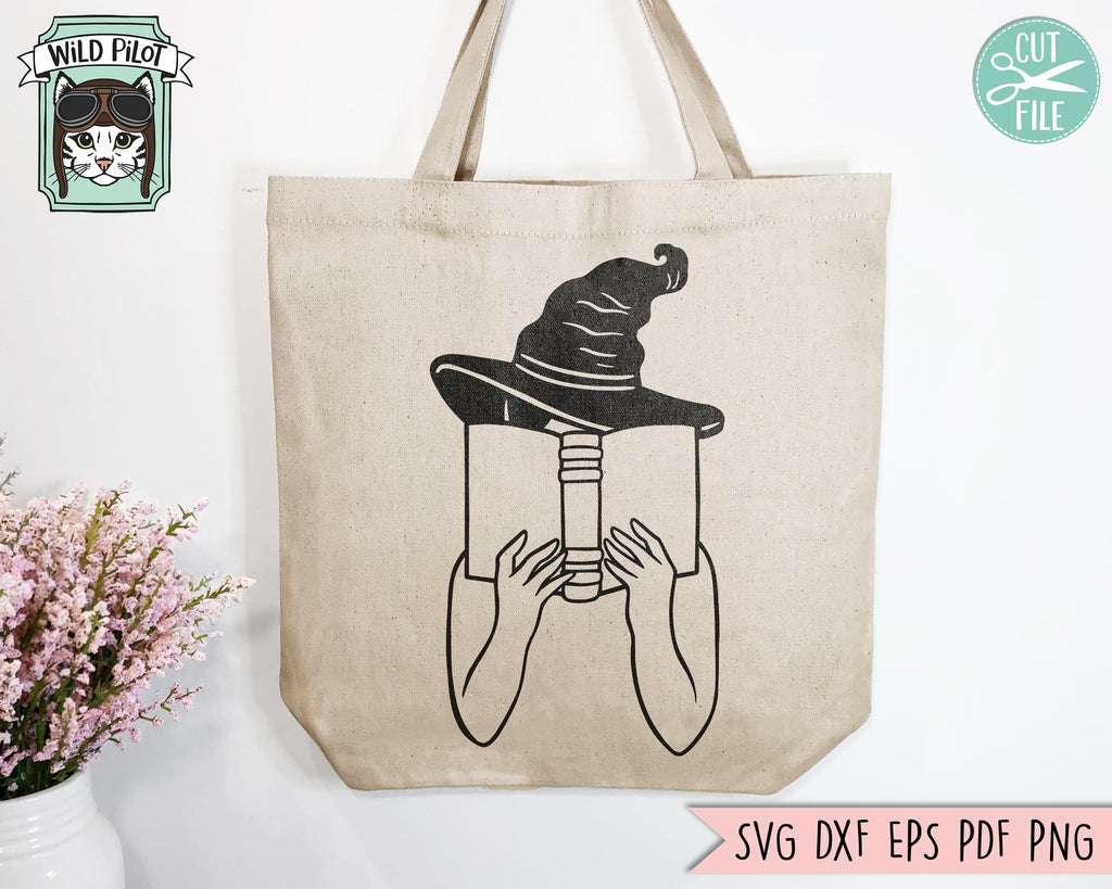 Halloween Book Lover SVG, Witch Reading Book svg, Reading svg ...
