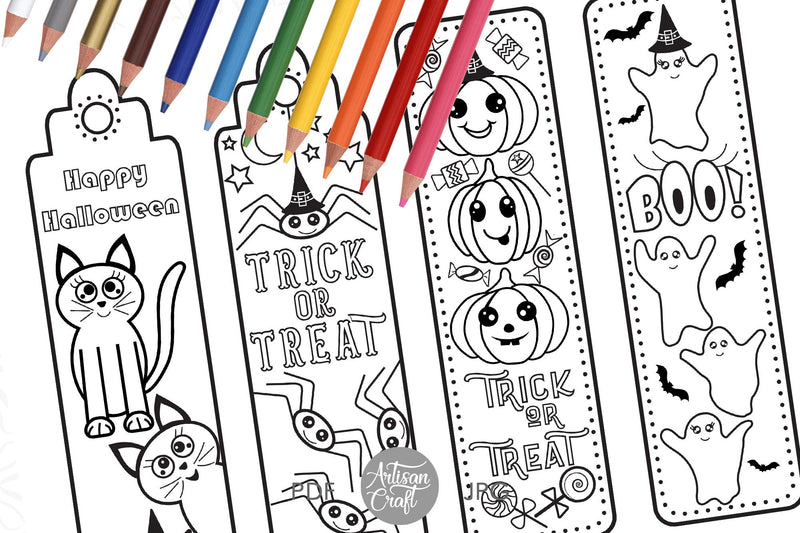 Halloween bookmark for coloring | So Fontsy
