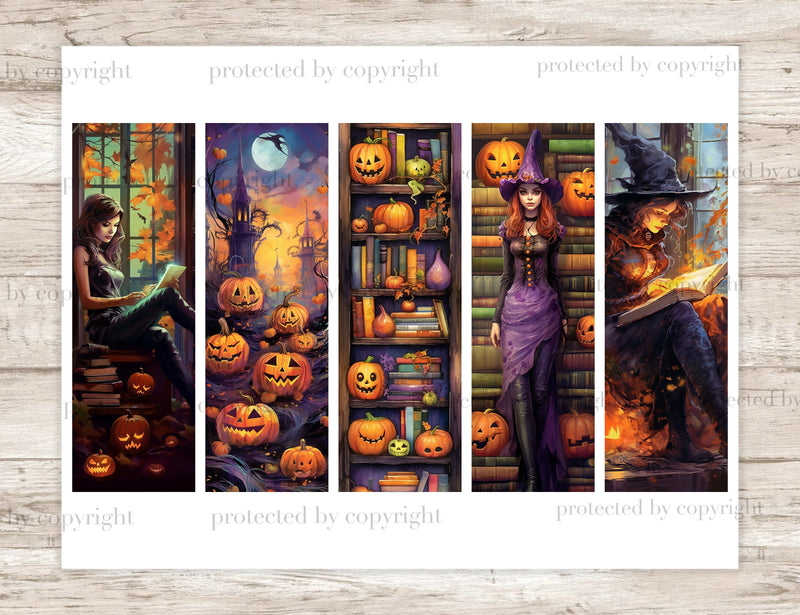 Halloween Bookmarks Printable | Whimsical Halloween - So Fontsy