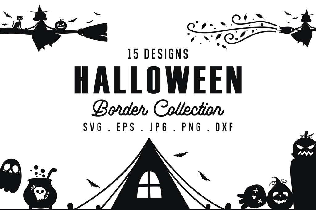 Halloween Border SVG Bundle, Halloween Clipart Bundle - So Fontsy