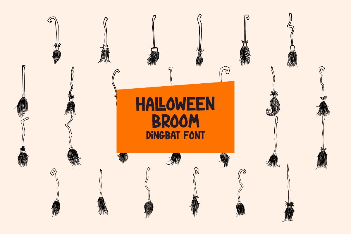 Halloween Broom - Dingbat Font - So Fontsy