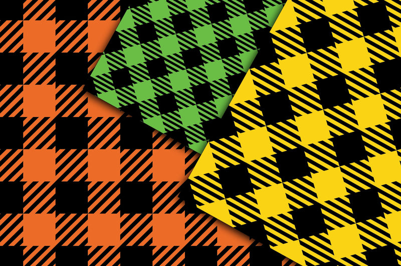 Halloween Buffalo Plaid Digital Paper - So Fontsy