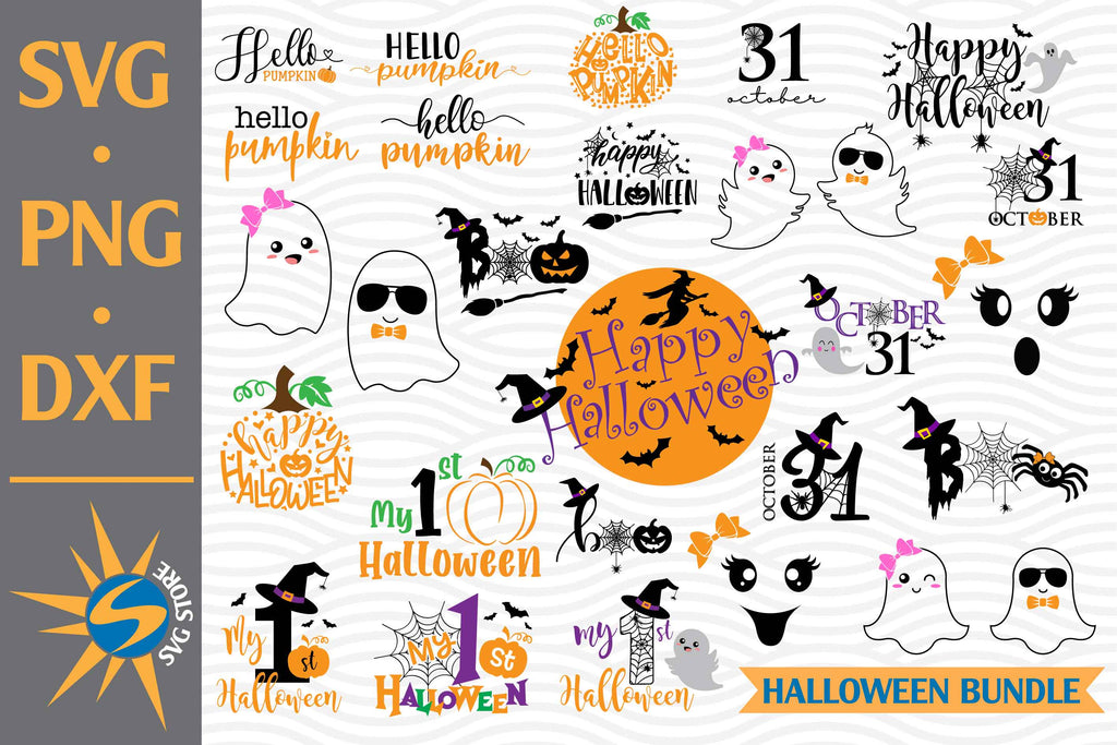Halloween Bundle SVG, PNG, DXF Digital Files Include - So Fontsy