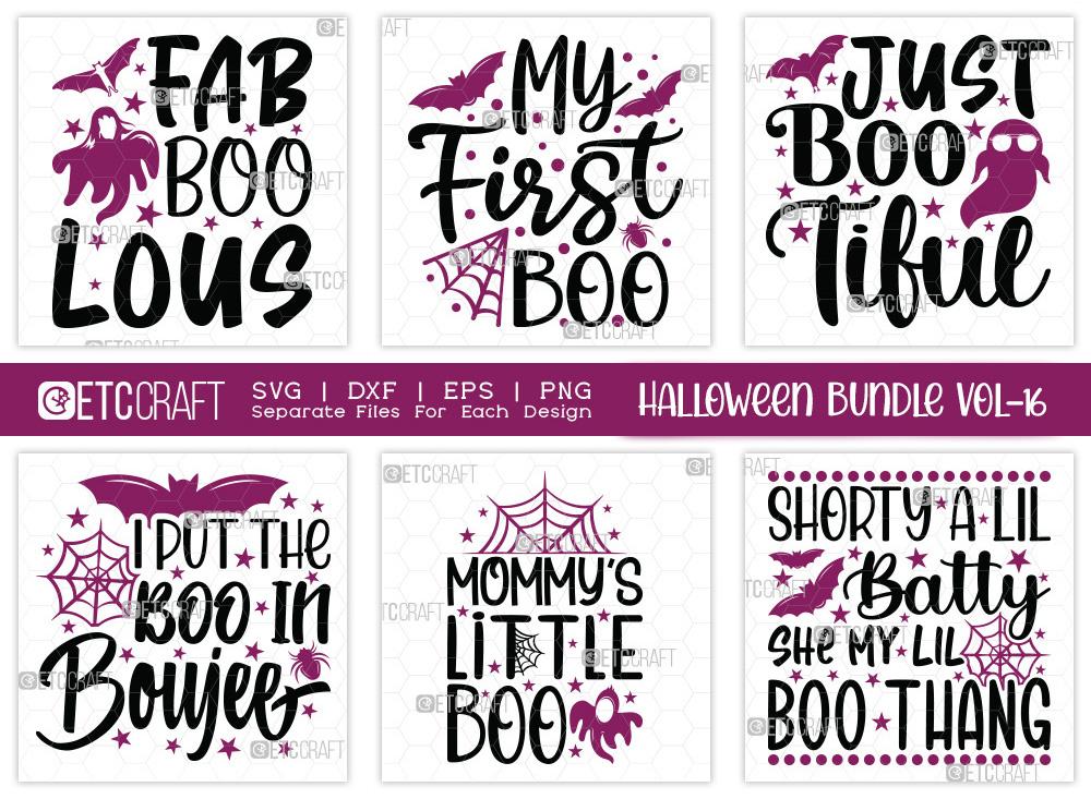 Halloween Bundle Vol-16 | Fab Boo Lous Svg | My First Boo Svg | Just ...