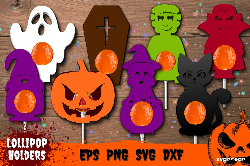 Halloween Candy Holders | Lollipop Holders | Svg Bundle | Cut File - So Fontsy
