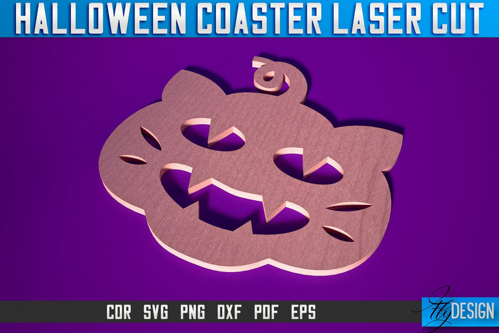Halloween Coasters Laser Cut SVG | Pumpkin Laser Cut SVG Design | CNC ...