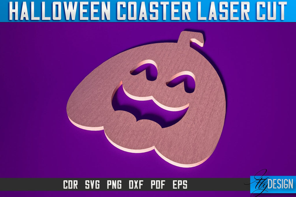 Halloween Coasters Laser Cut SVG | Pumpkin Laser Cut SVG Design | CNC ...