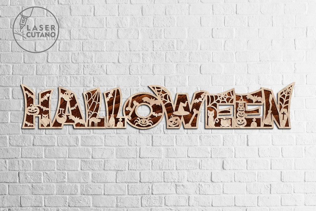HALLOWEEN, Cut Halloween Lettering, Laser Cut and Paper Cut, Cut ...