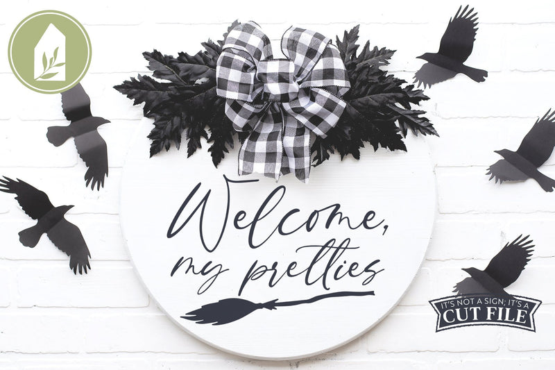 Halloween Door Sign | Welcome My Pretties - So Fontsy