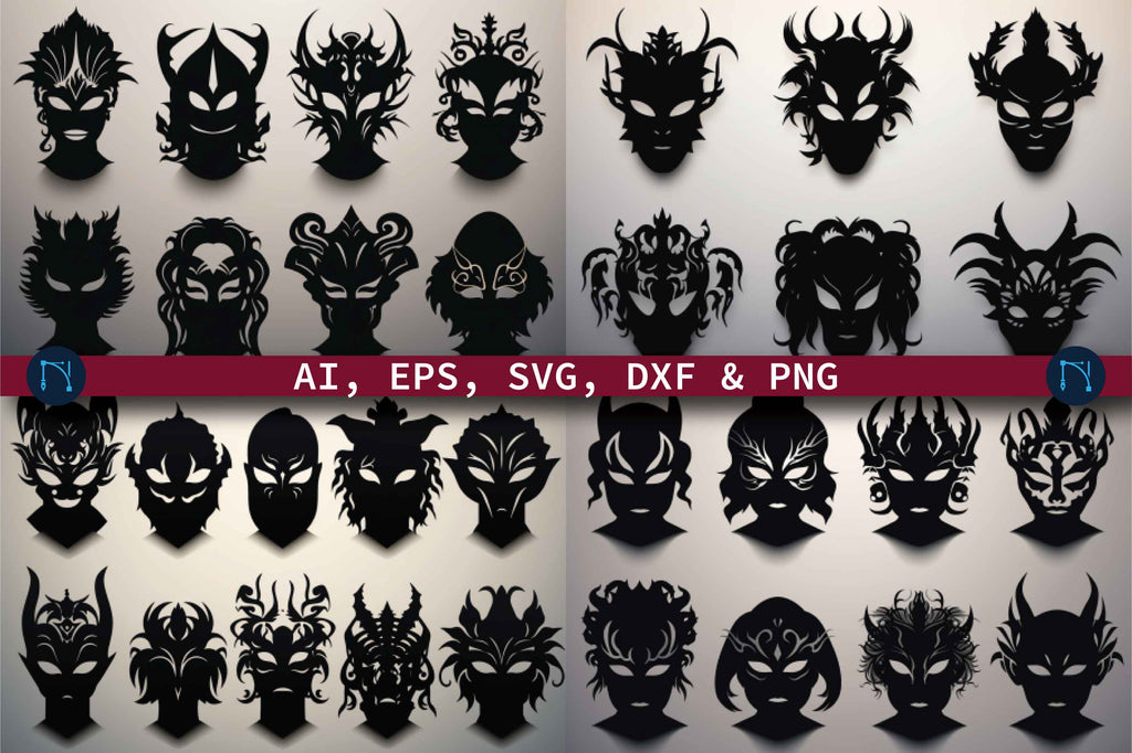 Halloween Face Masks SVG Bundle - So Fontsy