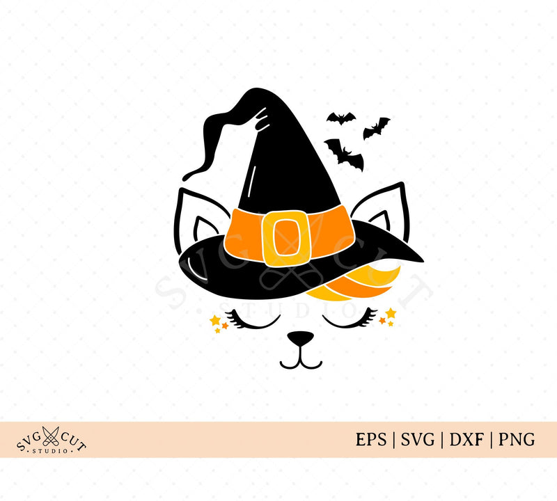 Halloween Fall Cat Face SVG Files - So Fontsy