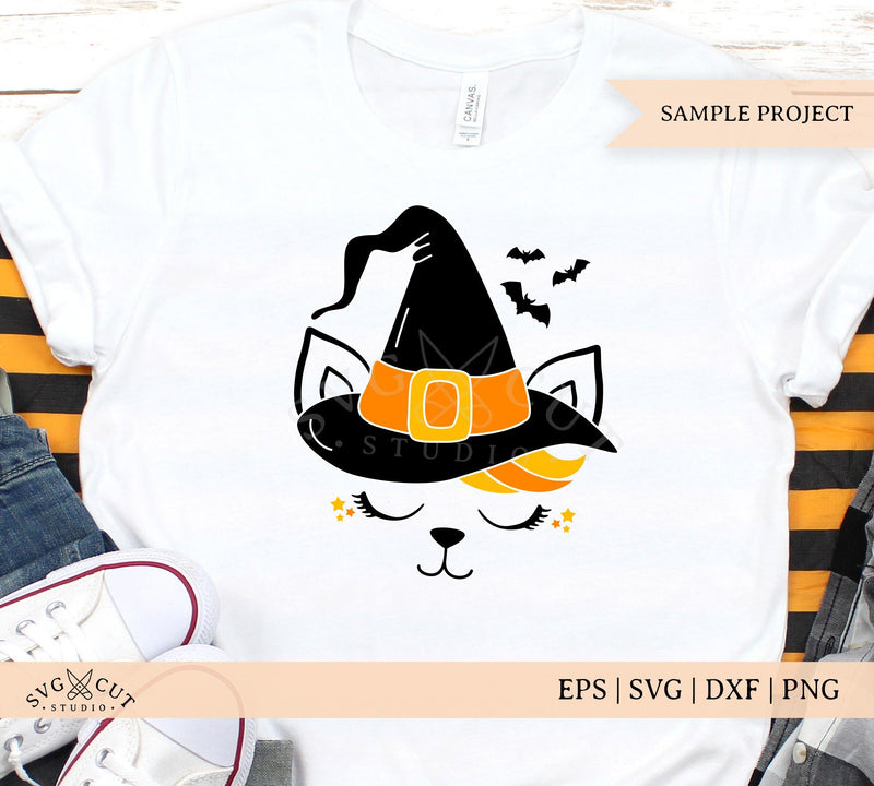 Halloween Fall Cat Face SVG Files - So Fontsy
