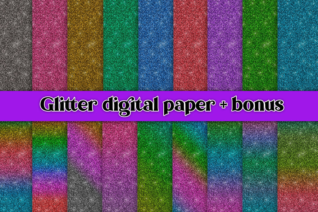Halloween glitter digital paper | Glitter texture - So Fontsy