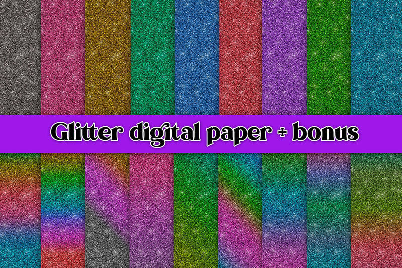 Halloween glitter digital paper | Glitter texture - So Fontsy
