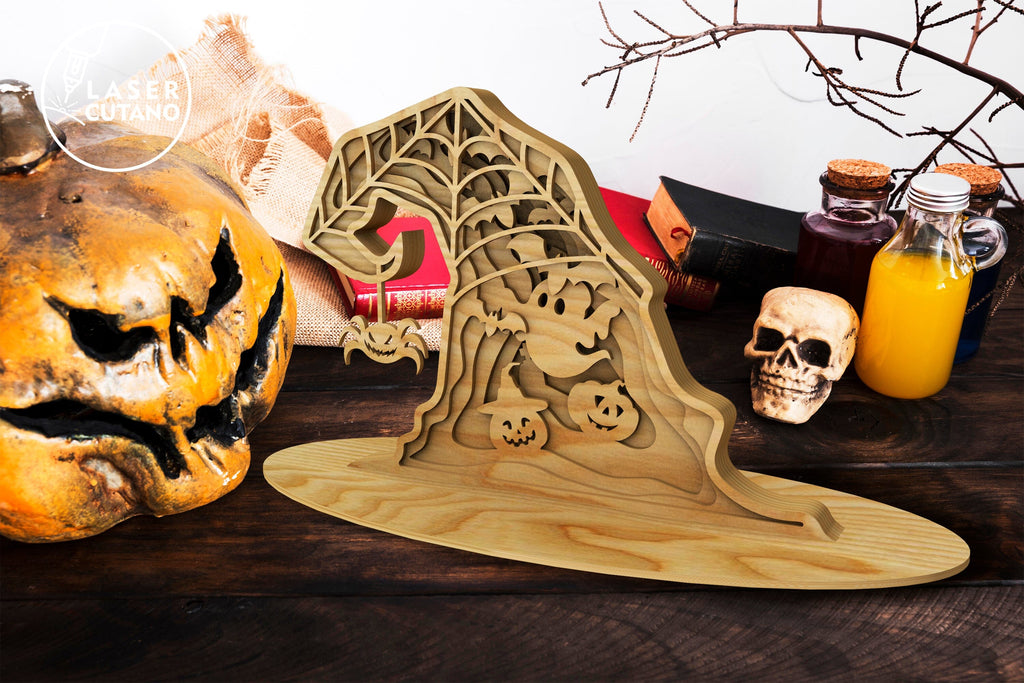 Halloween Hat Laser Cut Template - So Fontsy