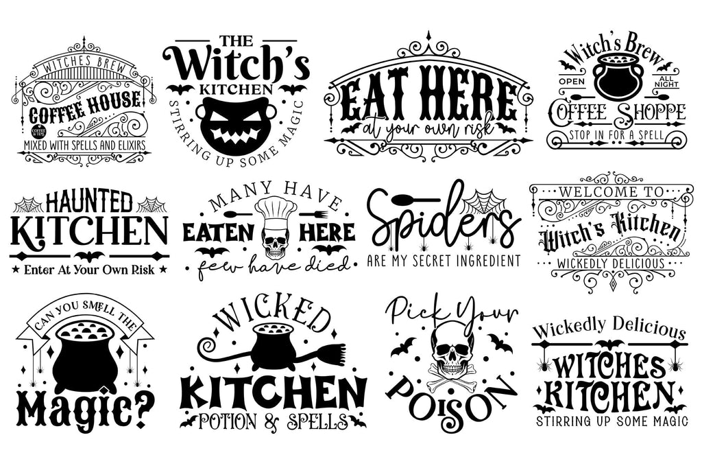 Halloween Kitchen Sign SVG Bundle - So Fontsy