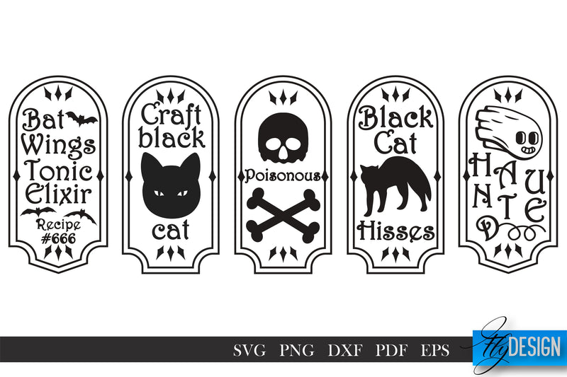 Halloween Labels SVG | Potion Labels | Vintage Bottle Labels ...