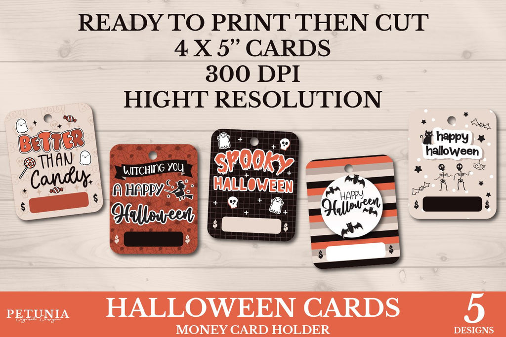 Halloween Money Card Bundle | Happy Halloween Printable - So Fontsy