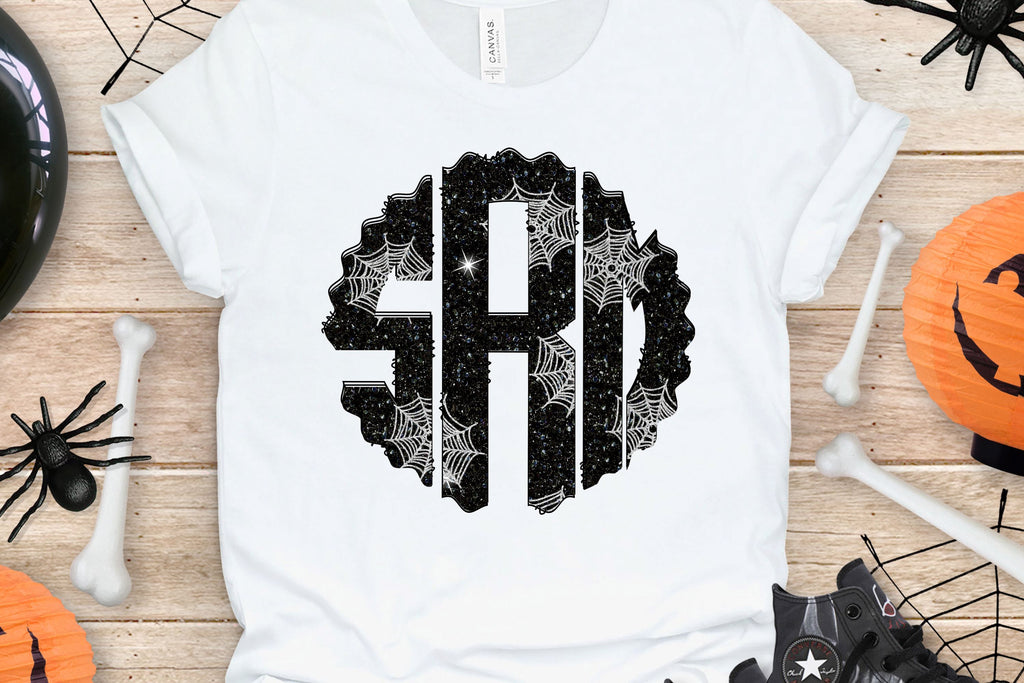 Halloween Monogram PNG, Black Spiderweb Alphabet Doodle Set - So Fontsy