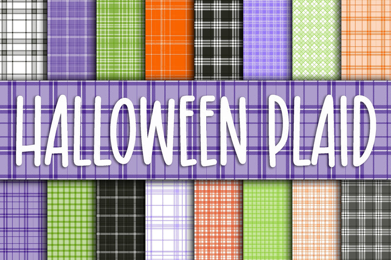 Halloween Plaid Digital Paper - So Fontsy