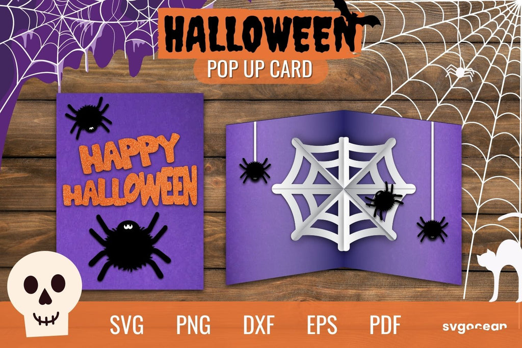 Halloween POP UP Card SVG Template - So Fontsy