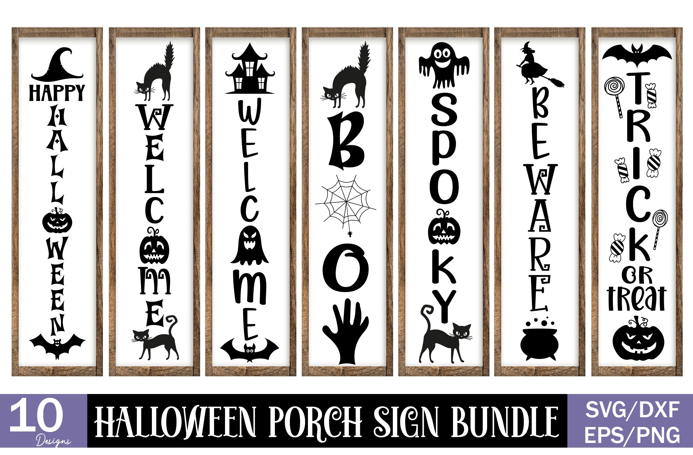 Halloween Porch Sign SVG Bundle, Halloween Porch Signs svg, Halloween ...