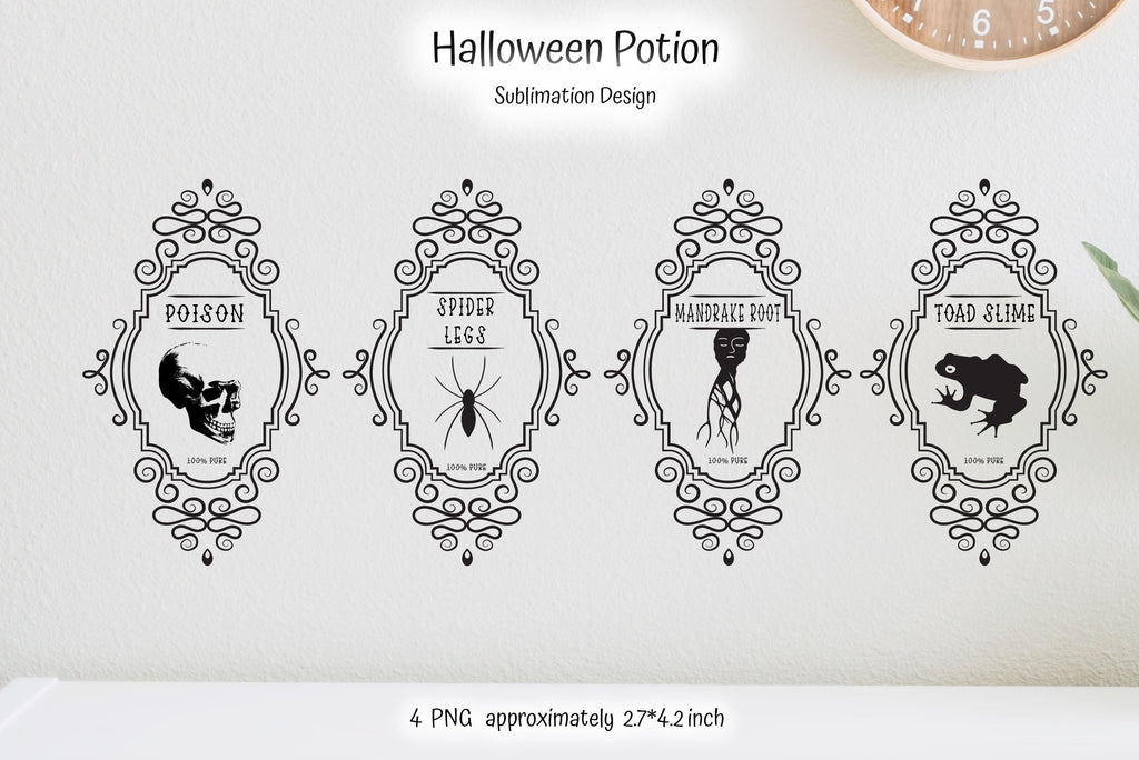 Halloween Potion Labels For Glass Can Sublimation - So Fontsy