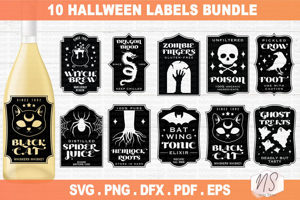 Halloween Potion Labels SVG Bundle, witch svg, withcy svg, Potion svg ...