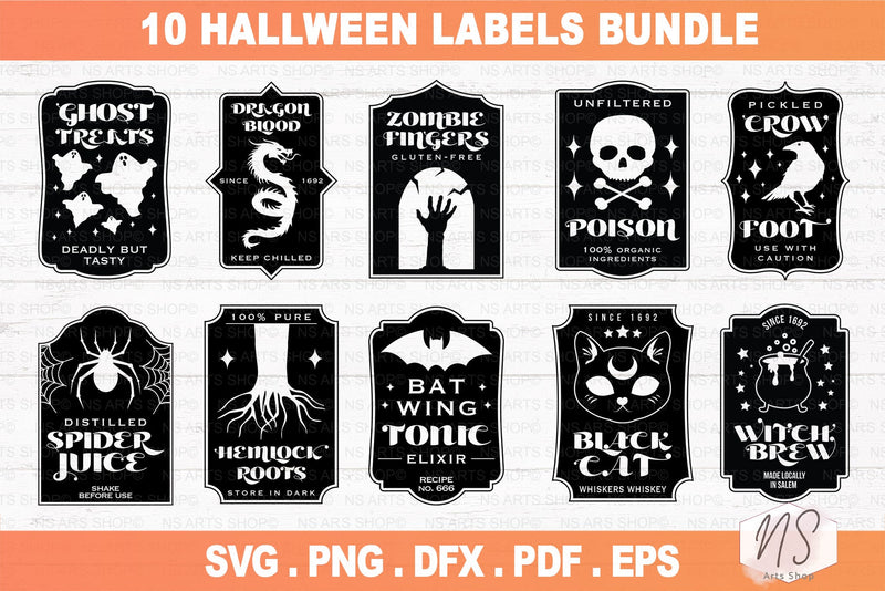 Halloween Potion Labels SVG Bundle, witch svg, withcy svg, Potion svg ...