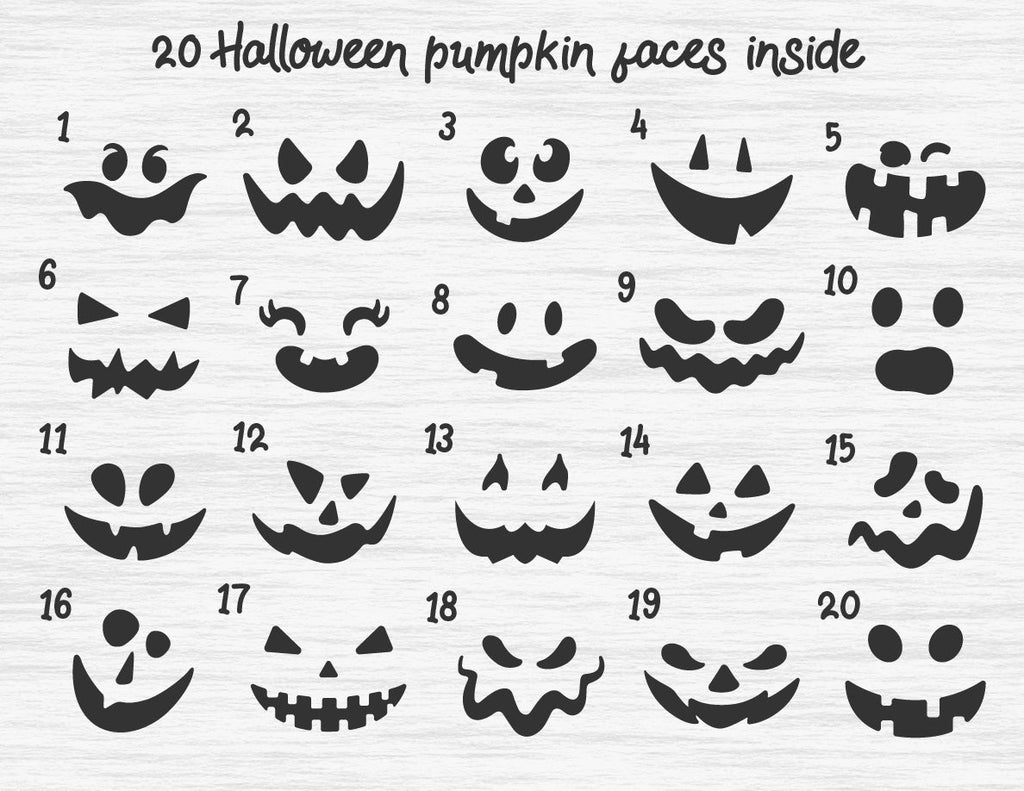 Halloween pumpkin faces SVG | Jack o lantern SVG - So Fontsy
