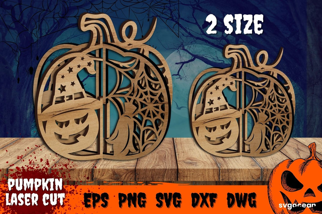 Halloween Pumpkin Laser Cut Svg Bundle - So Fontsy