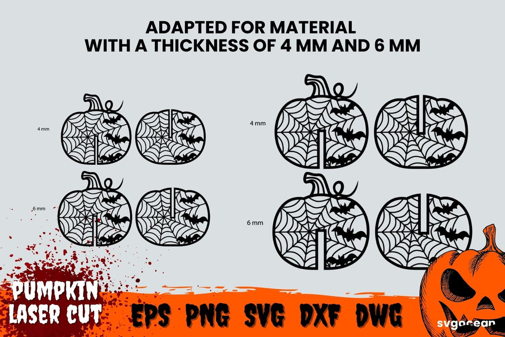 Halloween Pumpkin Laser Cut Svg Bundle - So Fontsy