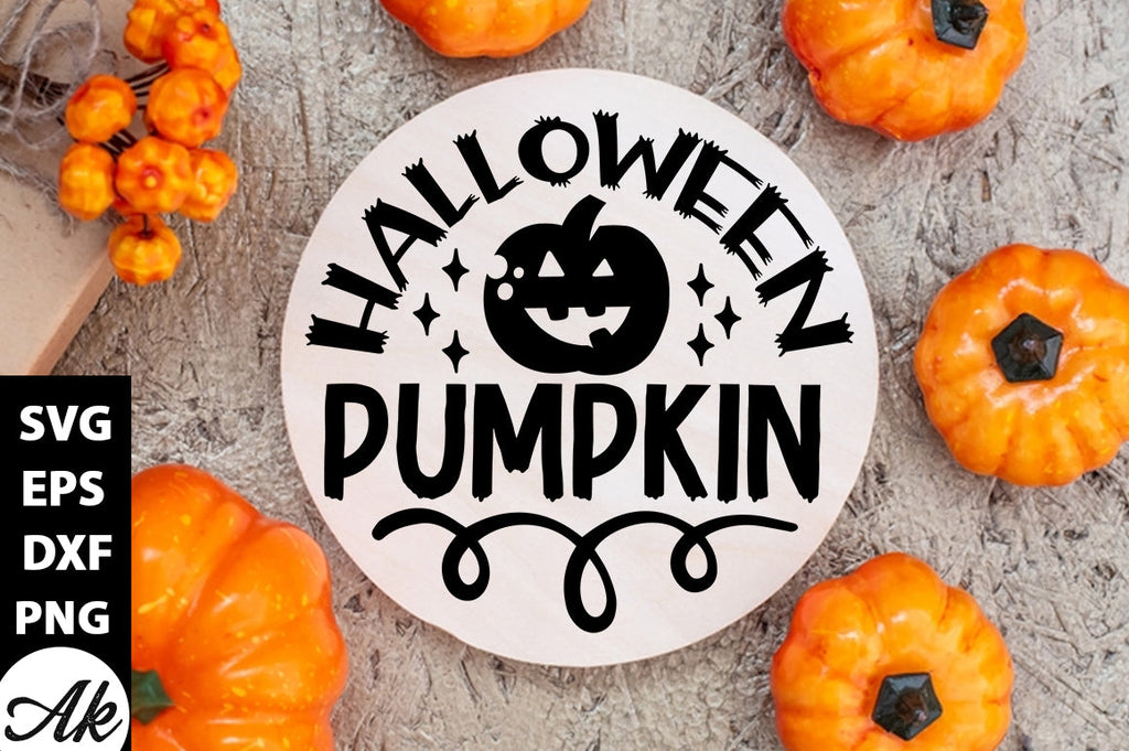 Halloween pumpkin Round Sign - So Fontsy