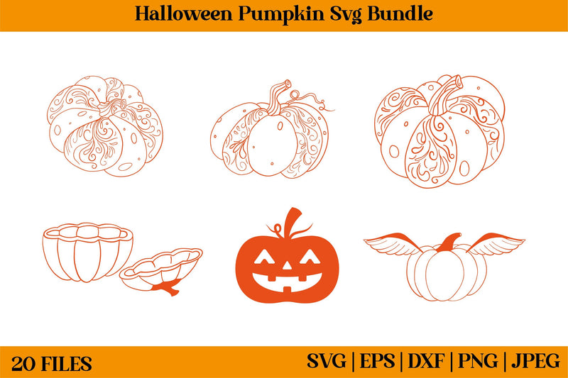 Halloween Pumpkin Svg Bundle | Halloween Pumpkin clipart - So Fontsy