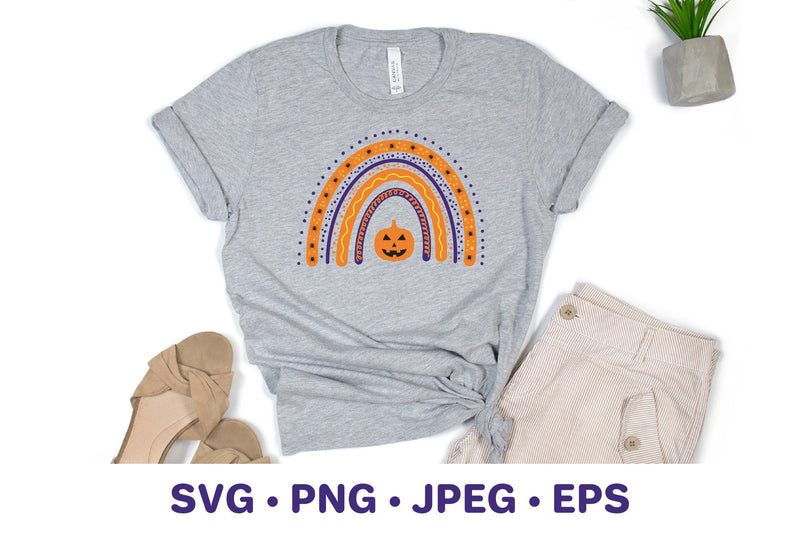 Halloween rainbow. Cute pumpkin rainbow. Halloween clipart - So Fontsy