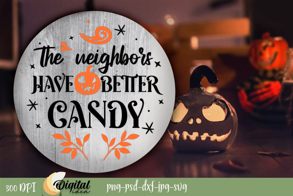 Halloween Round signs Design. Halloween SVG. Laser Cut - So Fontsy