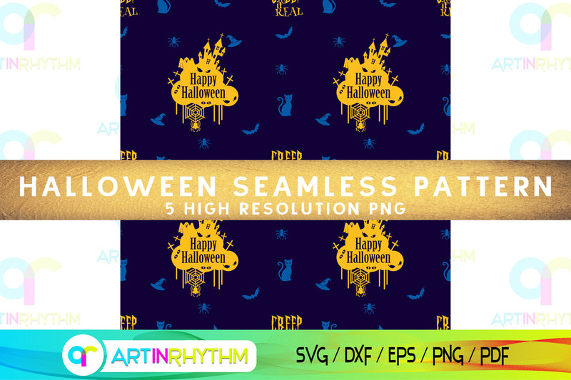 Halloween seamless pattern digital paper - So Fontsy